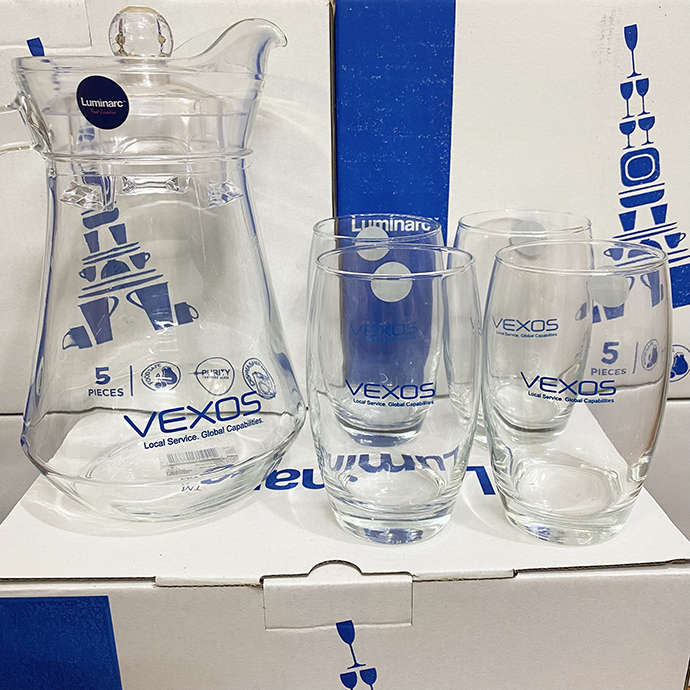 BỘ BÌNH THUỶ TINH 6 LY LUMINARC IN LOGO VEXOS